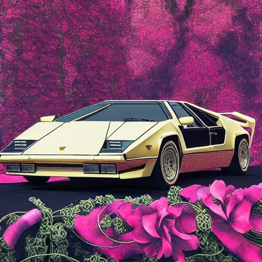 colourful vfx art of a 1 9 8 0 lamborghini countach | Stable Diffusion ...