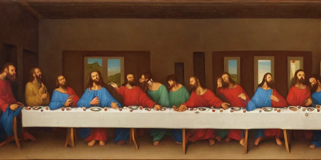 the last supper by olof krans oil on board | Stable Diffusion | OpenArt