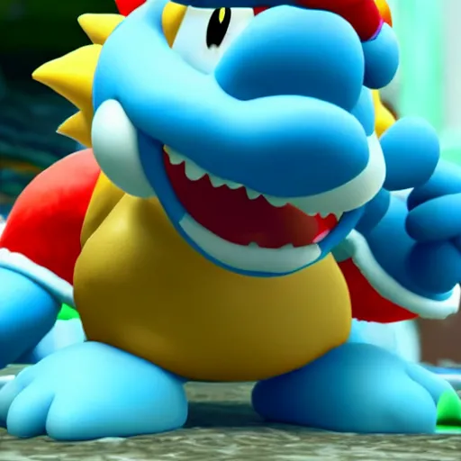 bowser eating smurfs, realistic detail, cinematic | Stable Diffusion ...