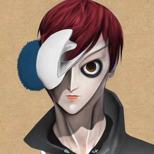 guy character in mask made in persona style highly | Stable Diffusion ...