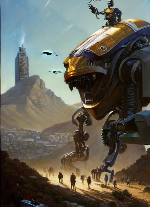 hyper realistic robot attacking cape town city | Stable Diffusion