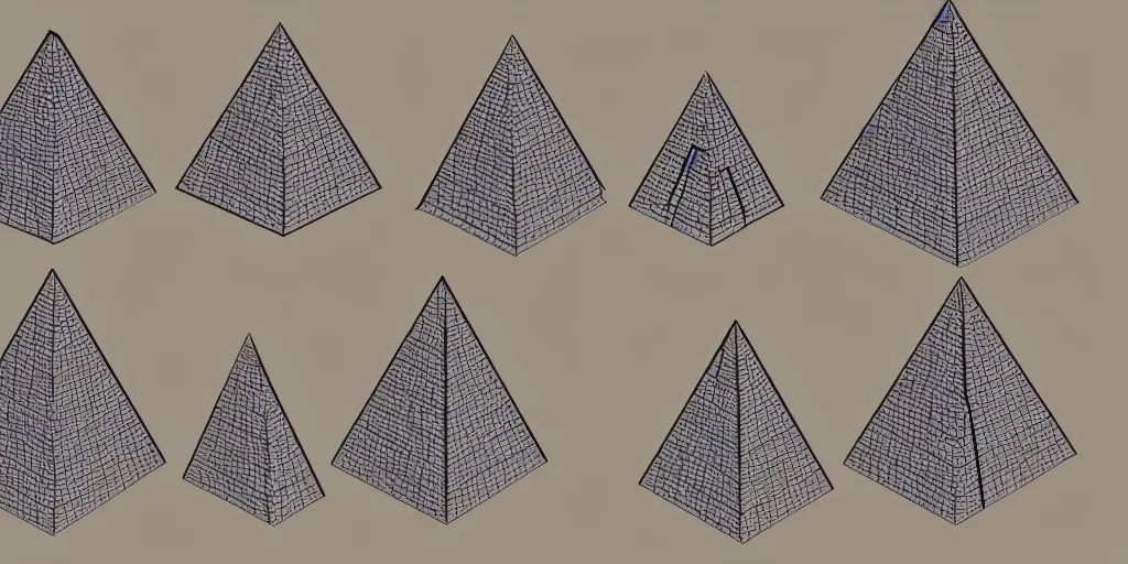 crystal pyramid, rotation animation sheet, design | Stable Diffusion ...