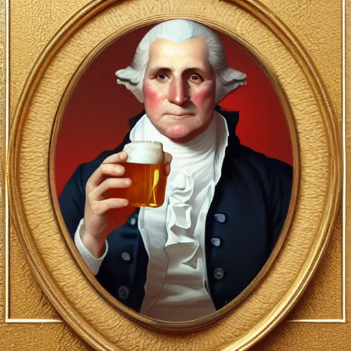portrait painting of george washington drinking a | Stable Diffusion ...
