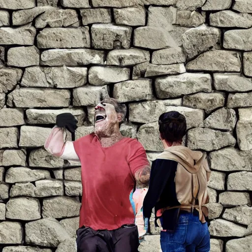 faces of celebrities emerging from a stone wall, | Stable Diffusion ...