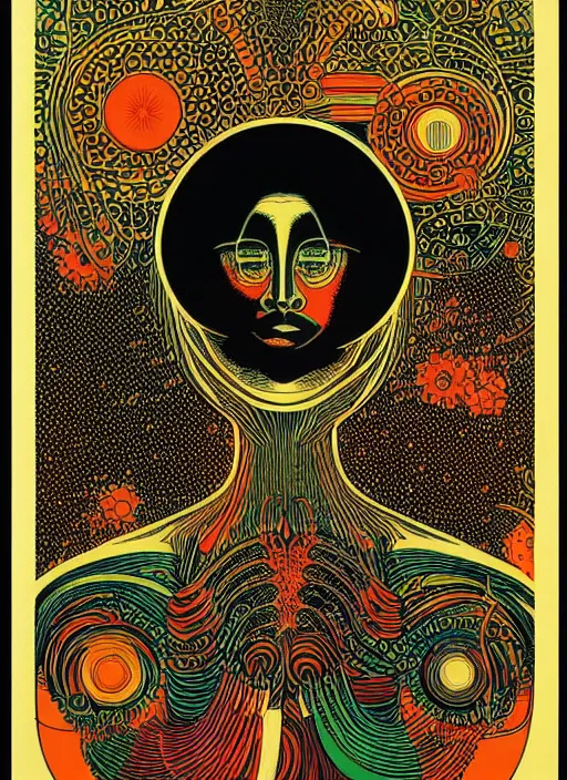 A wandering mind, screen print, art by Chuck Sperry, | Stable Diffusion ...