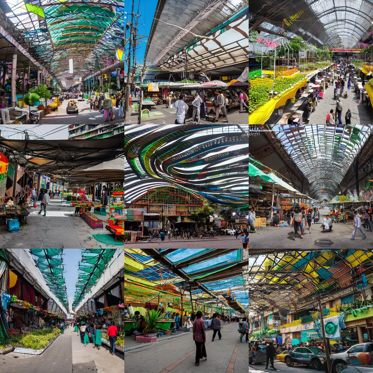 solarpunk future mexico city market with low-tech bio | Stable ...