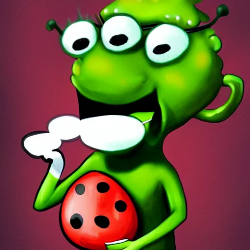 a digital painting of a cartoon ladybug smoking a | Stable Diffusion ...