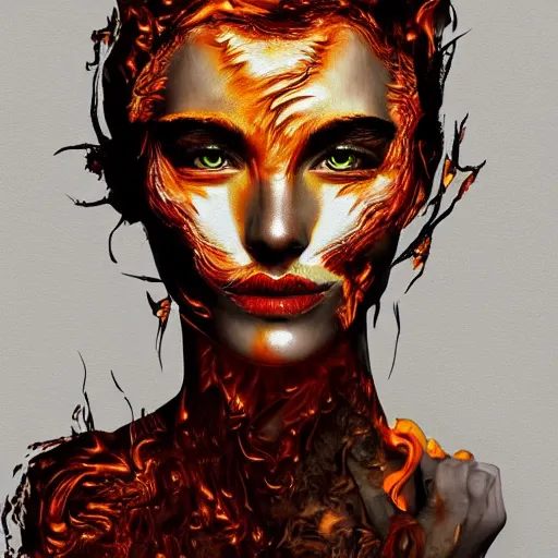 artistic drawing of beautiful female face, with skin, | Stable ...