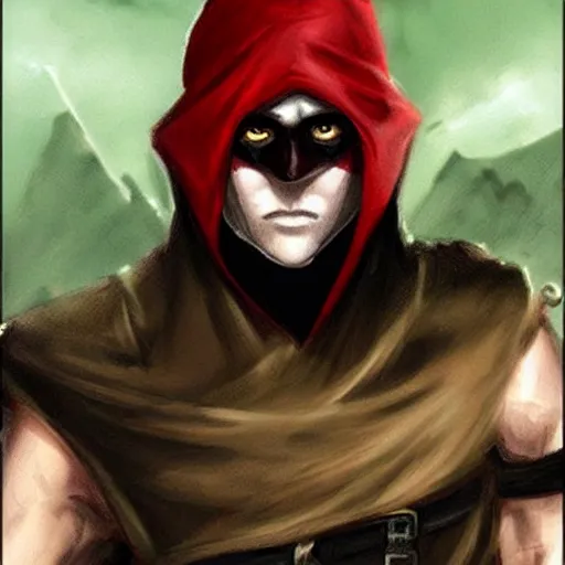 male rogue, dungeons and dragons, red eyes, face | Stable Diffusion