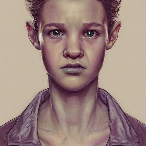 elegant portrait of Eleven from the stranger things by | Stable ...