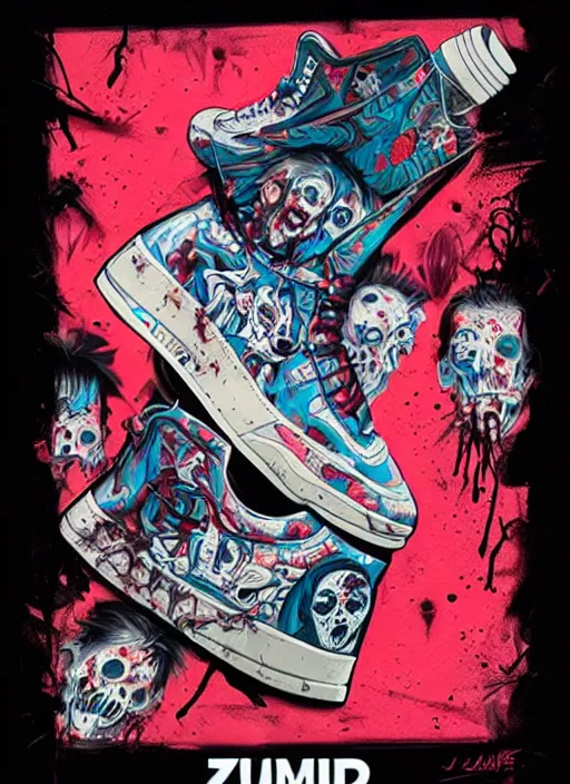 zombie jordan shoes hiphop streetwear drip, tristan | Stable Diffusion ...