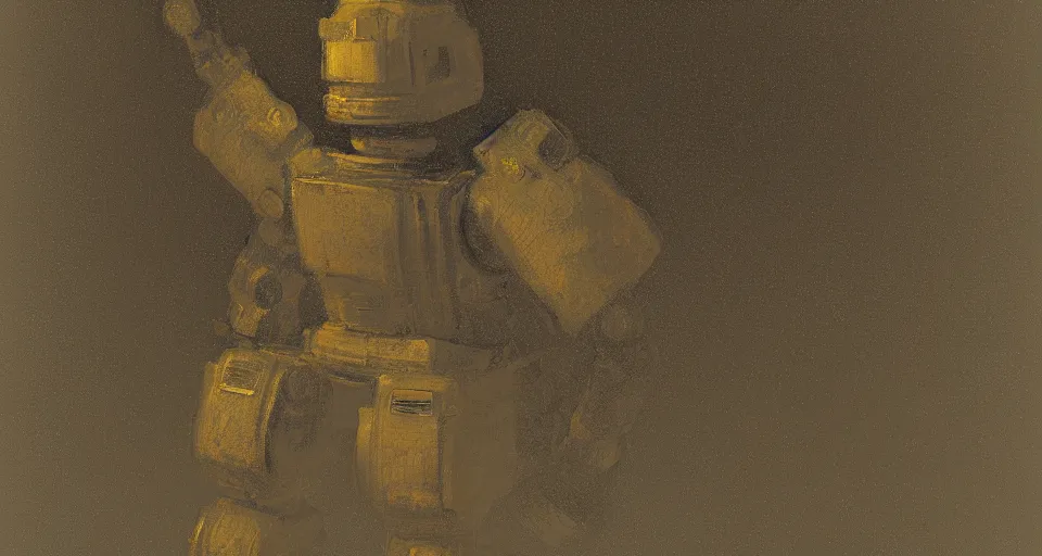 Mech robot. By (Rembrandt painting(100)(fractal | Stable Diffusion ...