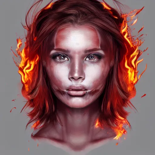 artistic drawing of beautiful female face, with skin, | Stable ...