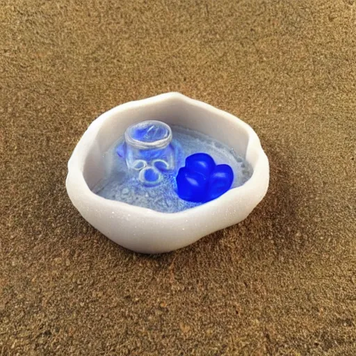 a tiny clay pool model full of clear resin as water as | Stable ...