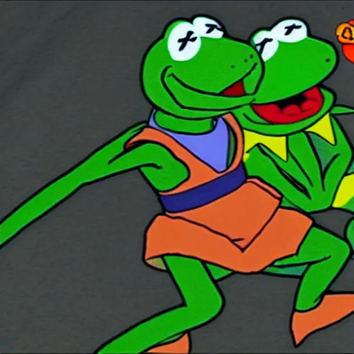kermit the frog fighting goku, kermit the frog is | Stable Diffusion ...