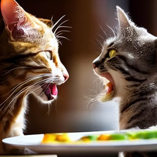 photo of a cat yelling at a woman at a table | Stable Diffusion | OpenArt