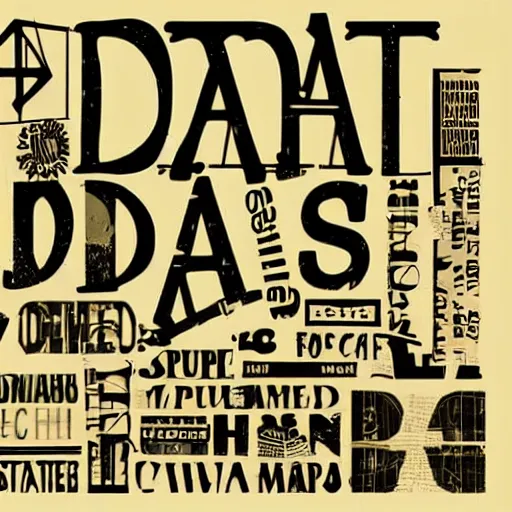 Dadaist typographical collage | Stable Diffusion