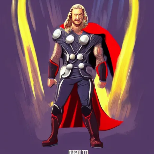 concept art of thor, vector art, by cristiano | Stable Diffusion