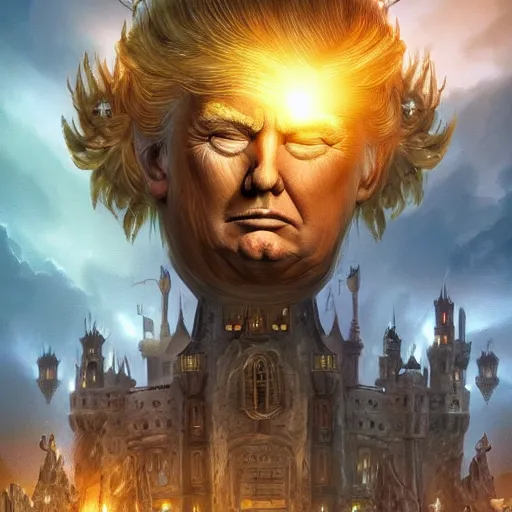 Donald trump, perfect faces, fantasy art landscape, | Stable Diffusion ...