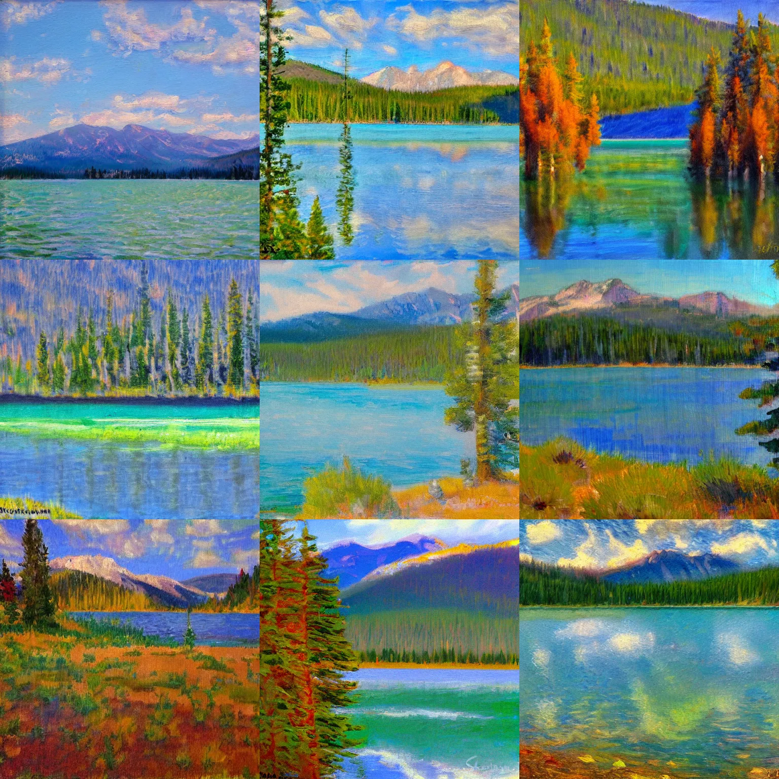 an impressionist painting of Redfish Lake Idaho | Stable Diffusion | OpenArt