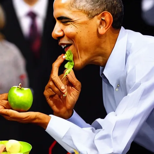 barack obama biting into an apple, eating, red apple, | Stable ...