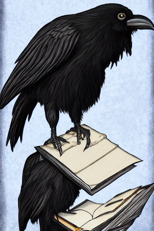 highly detailed anime visual key of a raven wearing | Stable Diffusion ...