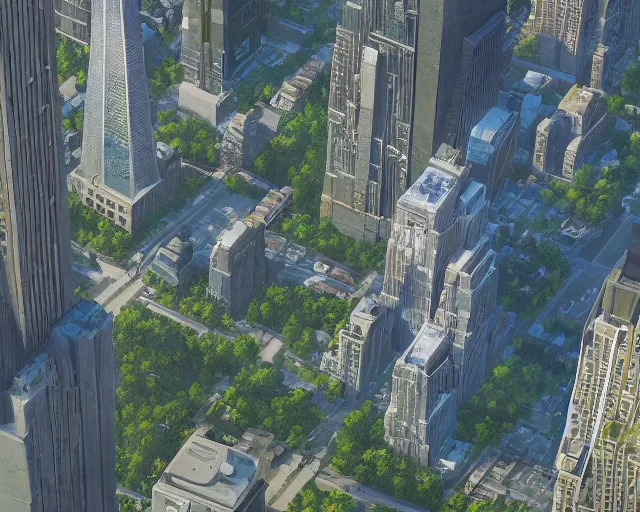 a wholesome animation key shot of an overgrown New | Stable Diffusion ...