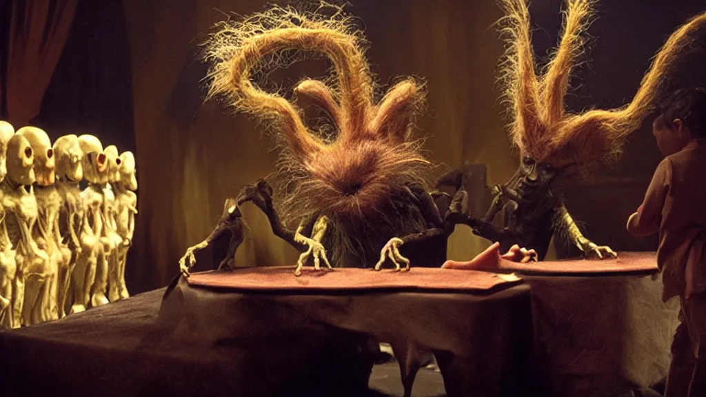 the strange creature at the magic show, film still | Stable Diffusion ...