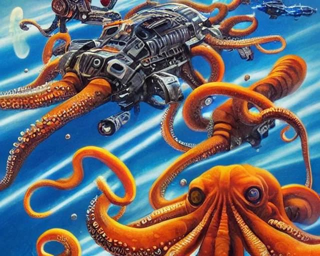 epic portrait of 3 octopuses fighting in space, | Stable Diffusion ...
