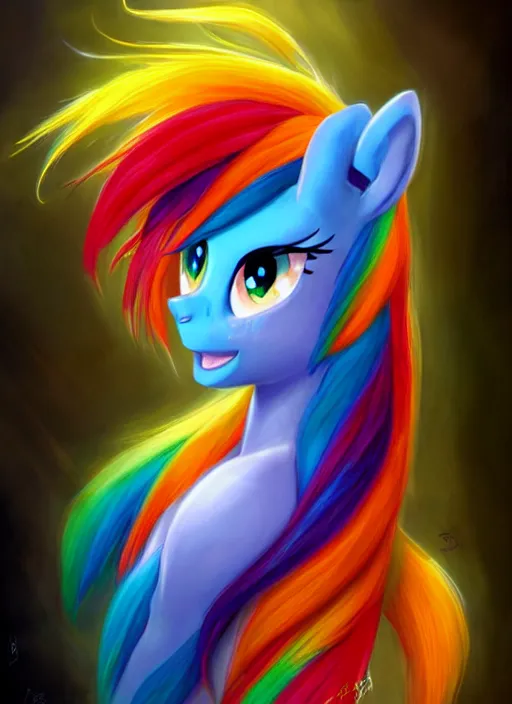 formal portrait of rainbow dash, digital art by eugene | Stable ...