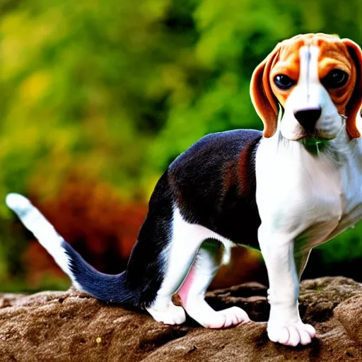 a beagle - cat - hybrid, animal photography | Stable Diffusion