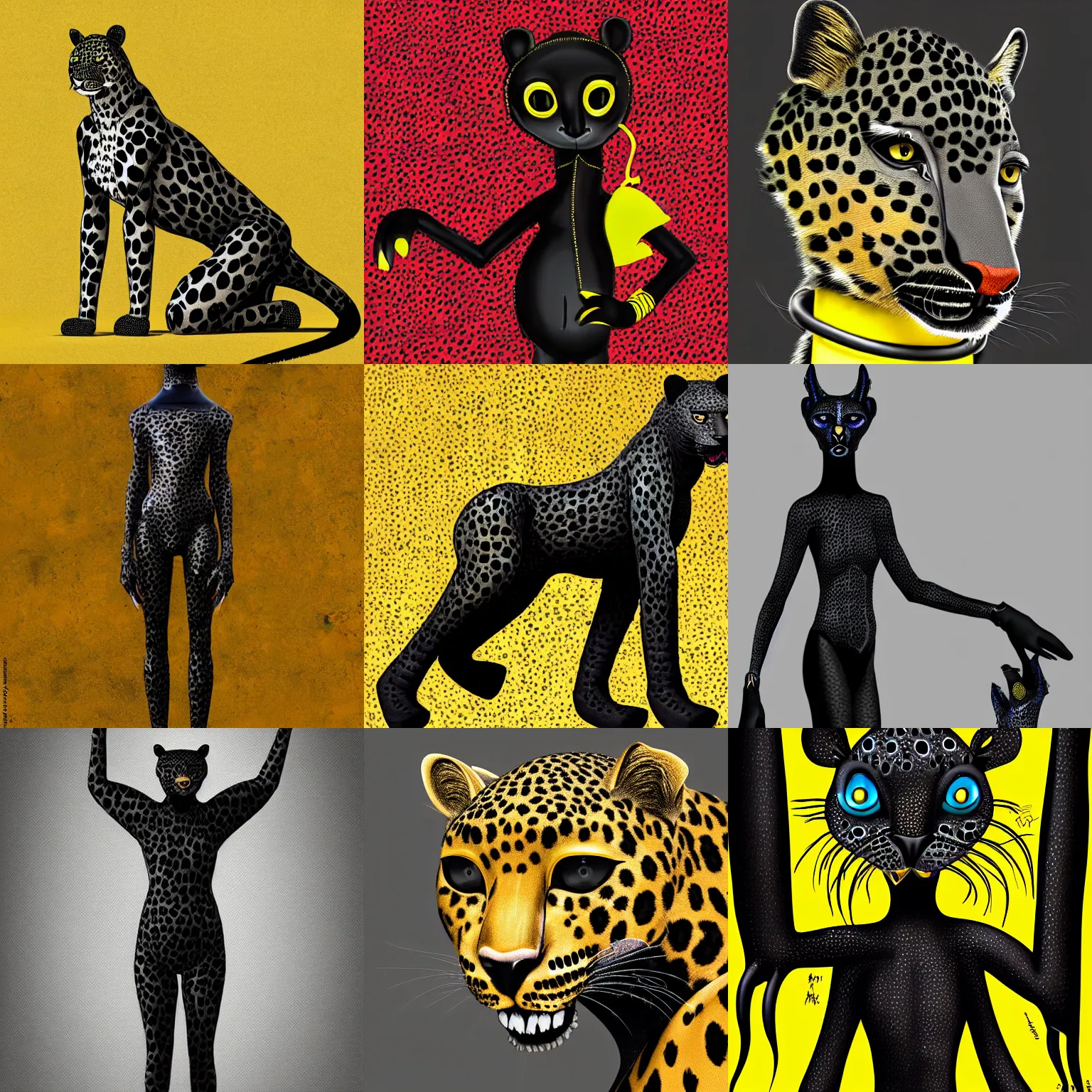 ine foot tall bipedal anthropomorphic black leopardess | Stable ...