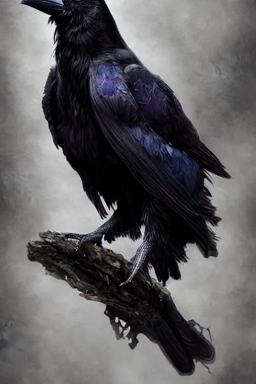 Majestic and regal portrait of a female Raven, DC | Stable Diffusion