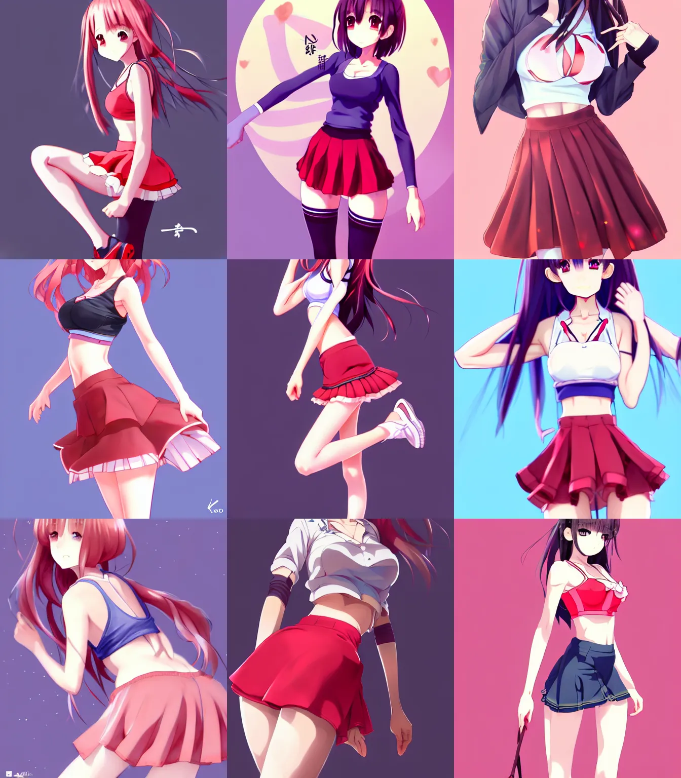 Cute Anime Girl Lifting Skirt And Showing Panties Stable Diffusion