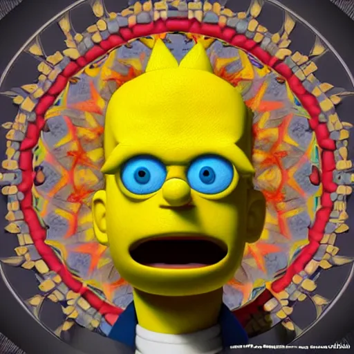 3d render of bart simpson's face, a mandala reimagined | Stable ...