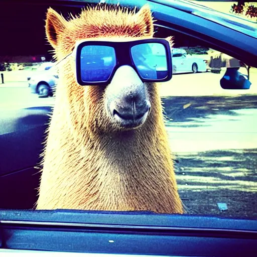 capybara in sunglasses driving a car ” | Stable Diffusion | OpenArt