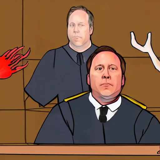 alex jones courtroom sketch court trial, interrupted | Stable Diffusion ...