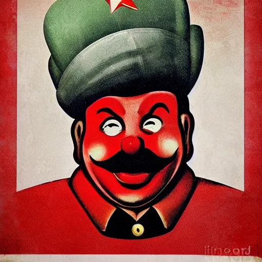 communist clown portrait soviet propaganda style poster | Stable ...