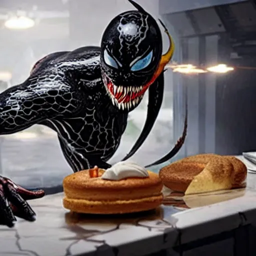 venom from marvel comics proudly baking a birthday | Stable Diffusion ...