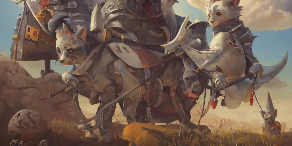 beautiful painting of a fantasy corgi knight, by Goro | Stable ...