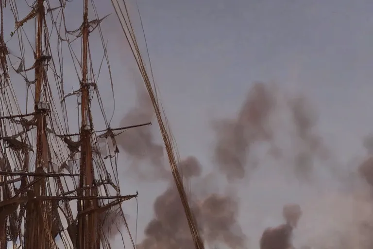 vfx movie closeup pirate ships firing canons by | Stable Diffusion | OpenArt