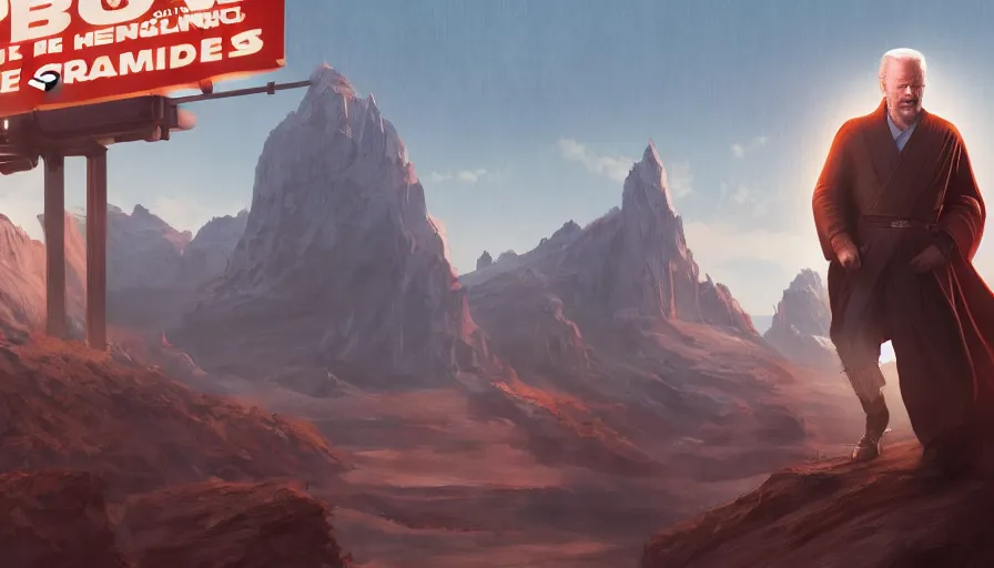 joe biden is obi - wan kenobi, commercial billboard | Stable Diffusion ...