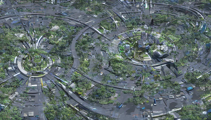futuristic congo with giant roundabout with crowded | Stable Diffusion | OpenArt