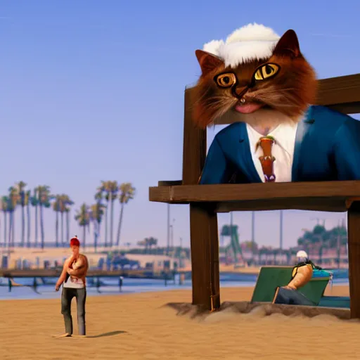 anthropomorphic cat, GTA 5 loading screen, Santa | Stable Diffusion ...