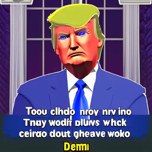 video game screenshot of donald trump | Stable Diffusion