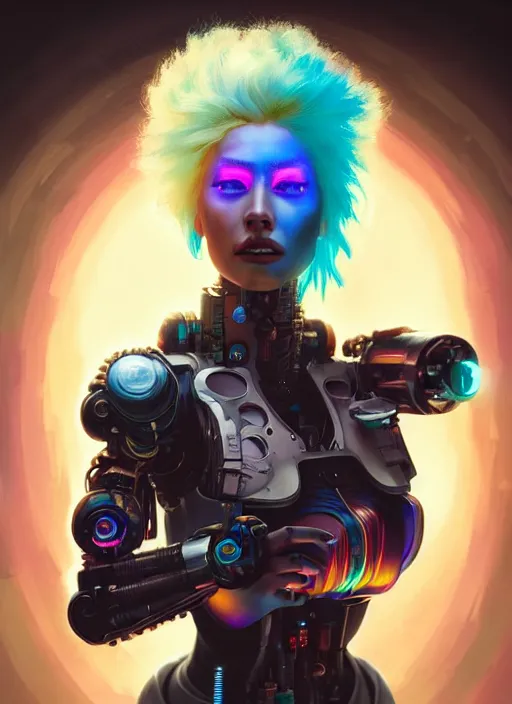 a detailed painted portrait of a female cyborg with | Stable Diffusion ...