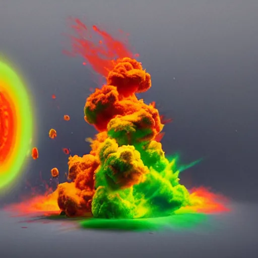 nuclear skittles explosion hyperreal | Stable Diffusion | OpenArt