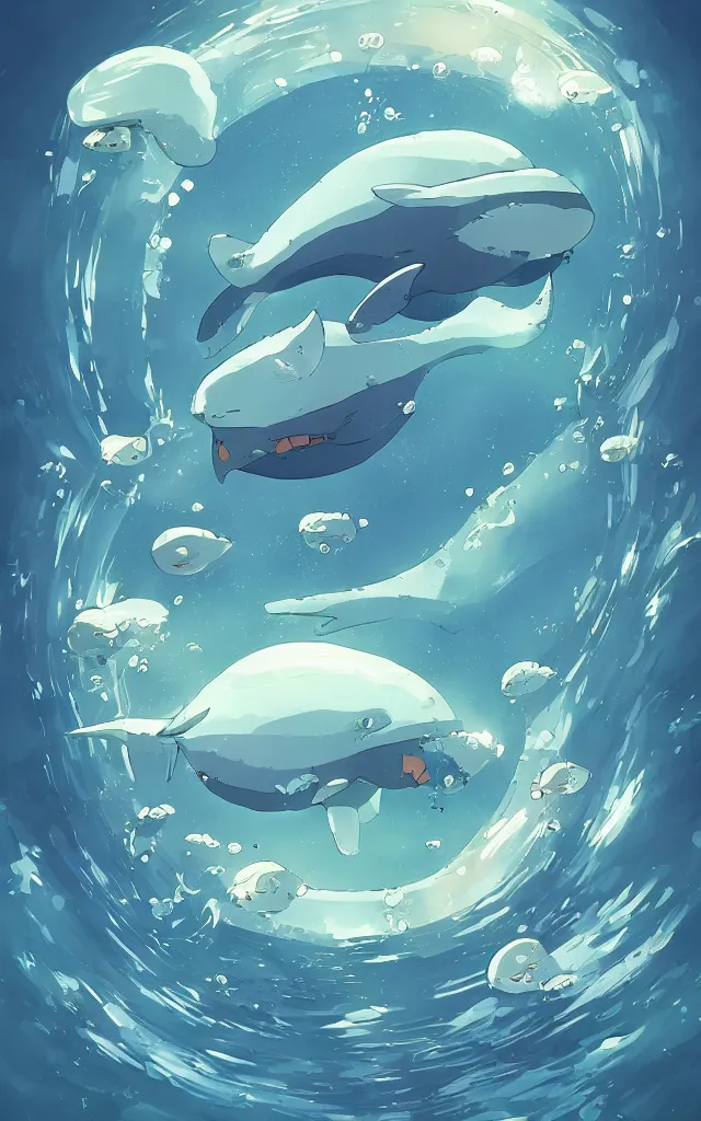 Vertical whale, highly symmetrical, bubble, by Studio | Stable ...