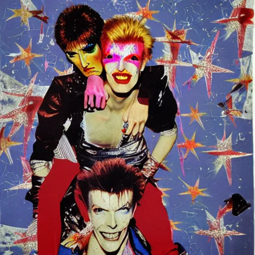 david bowie from china girl giving a piggy back ride | Stable Diffusion ...