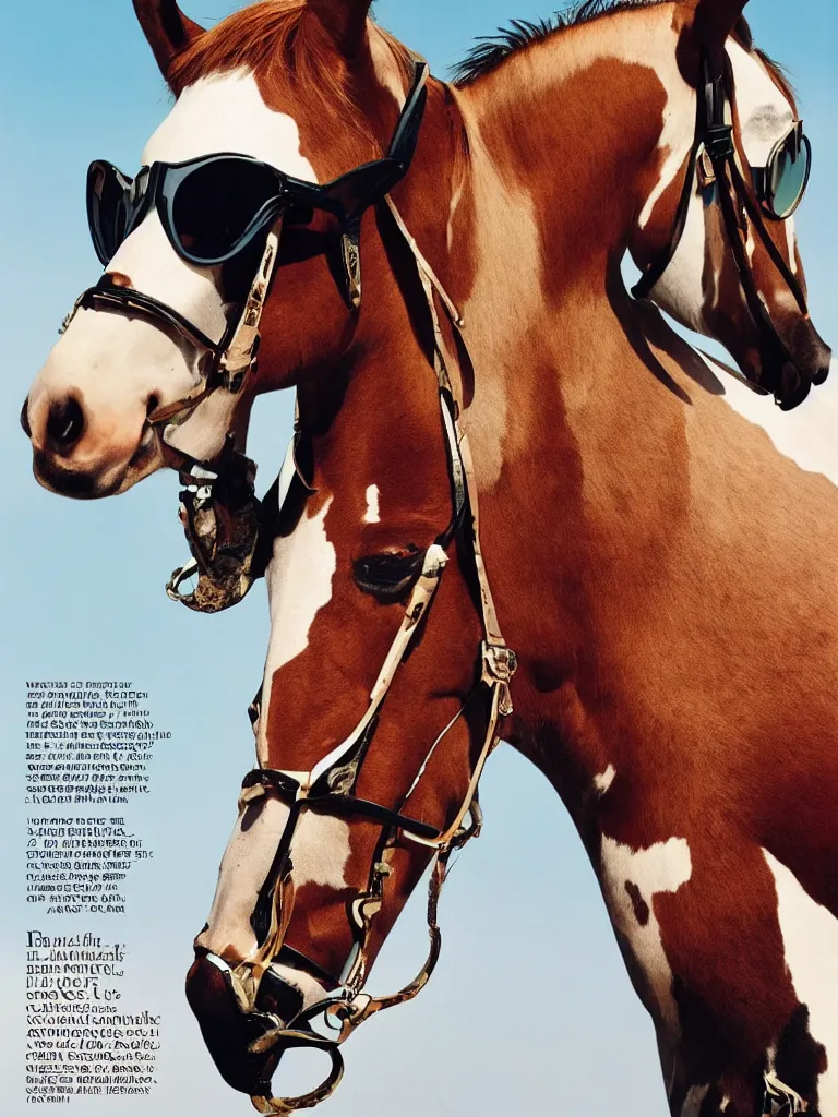 a horse in a fashion magazine cover | Stable Diffusion